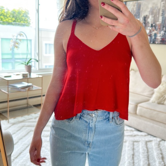 Topshop | Tops | Topshop Strappy Red Tank | Poshmark